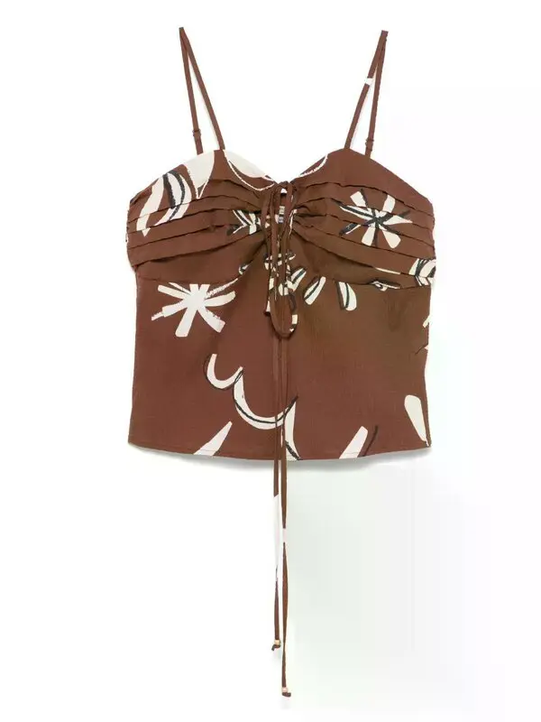 Scotch & Soda Seersucker Halterneck Top - Brown