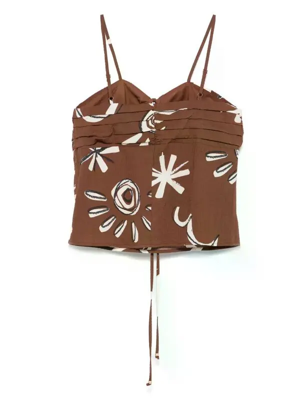 Scotch & Soda Seersucker Halterneck Top - Brown