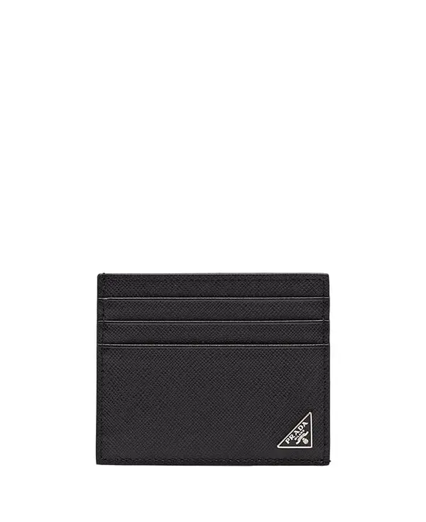 Prada Saffiano Leather Card Holder - Black