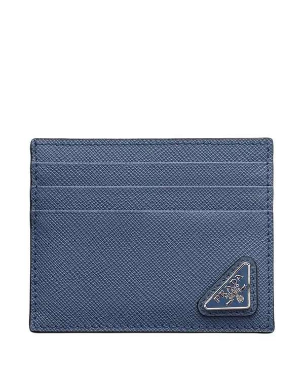 Prada Saffiano Leather Card Holder - Blue