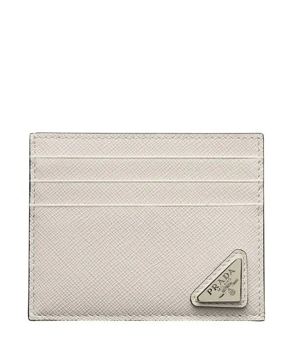 Prada Saffiano Leather Card Holder - Neutral