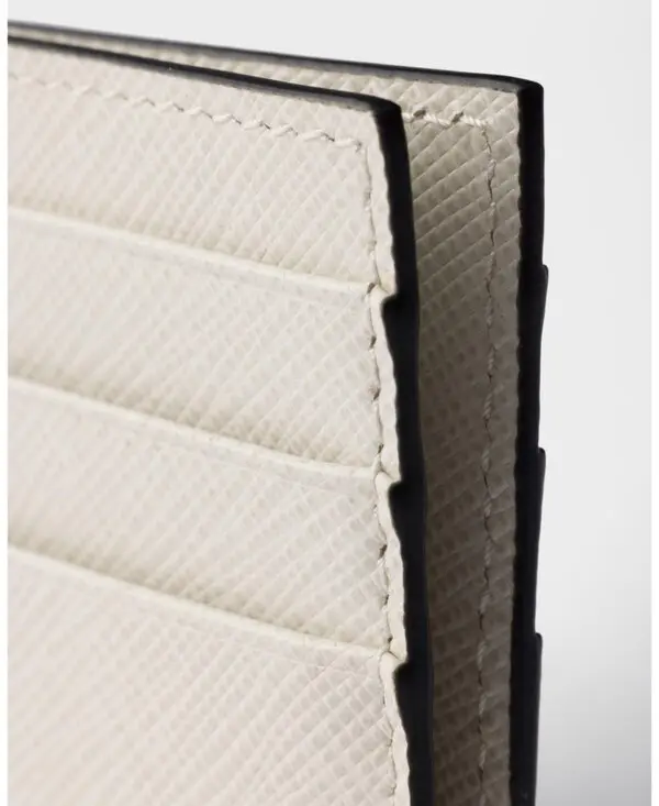 Prada Saffiano Leather Card Holder - Neutral