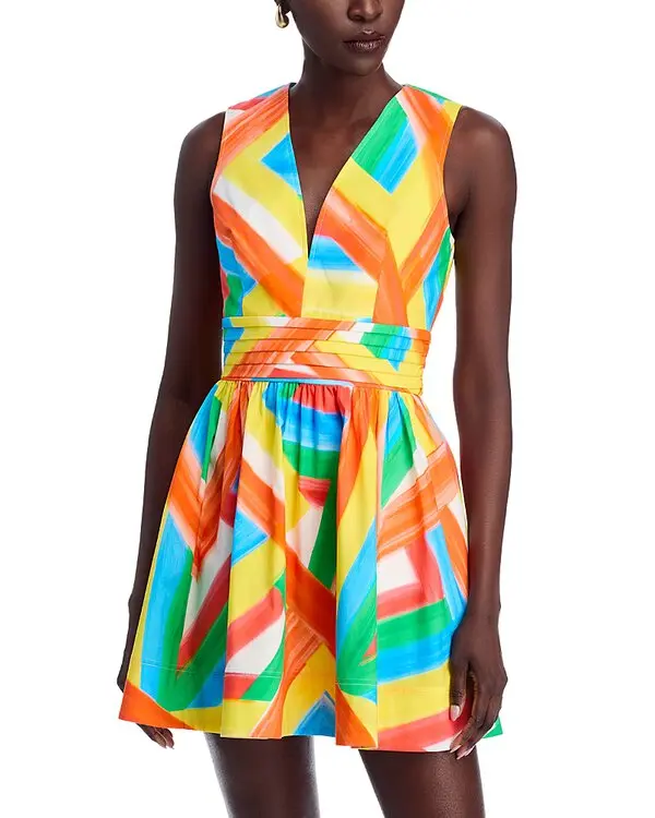 MILLY Nikki Multi Stripe Poplin Mini Dress