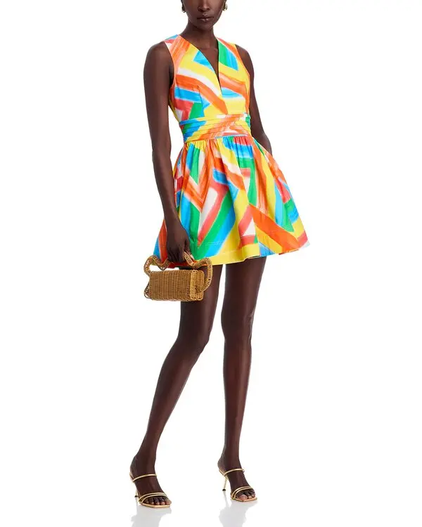 MILLY Nikki Multi Stripe Poplin Mini Dress