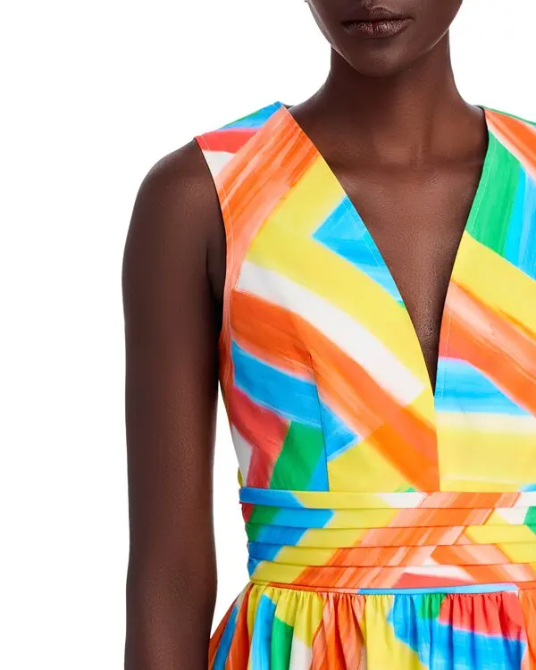 MILLY Nikki Multi Stripe Poplin Mini Dress