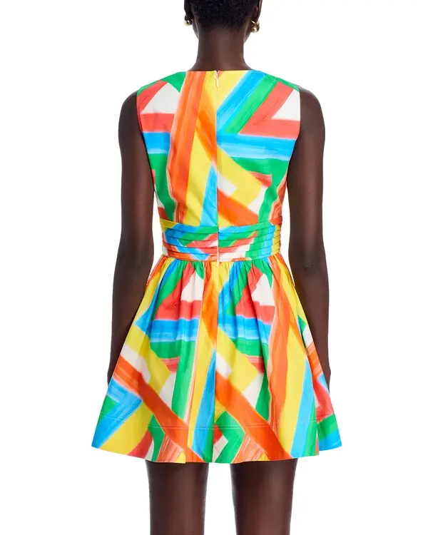 MILLY Nikki Multi Stripe Poplin Mini Dress