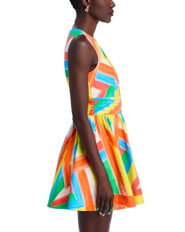 MILLY Nikki Multi Stripe Poplin Mini Dress