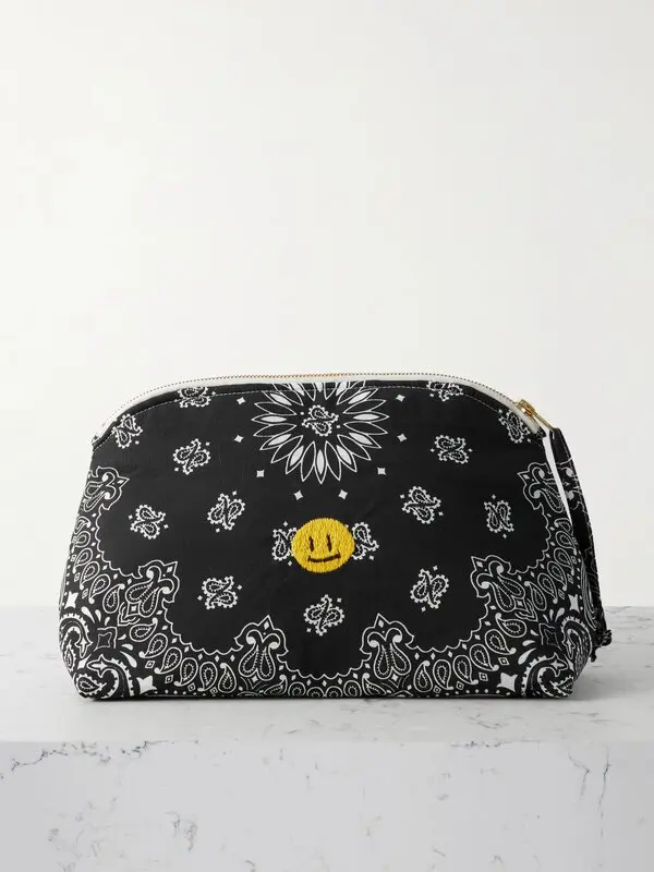 CALL IT BY YOUR NAME Bandana Print Cotton Pouch - Black