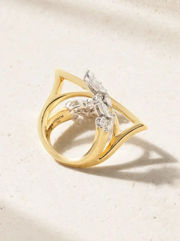 Yeprem 18-karat White And Yellow Diamond Ring