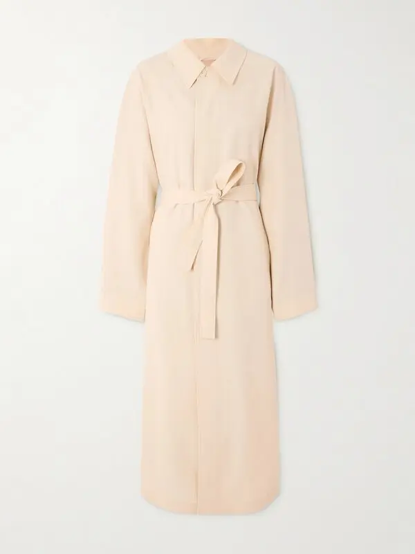 LEMAIRE Belted Wool-blend Trench Coat