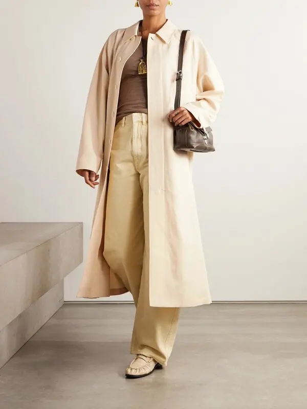 LEMAIRE Belted Wool-blend Trench Coat