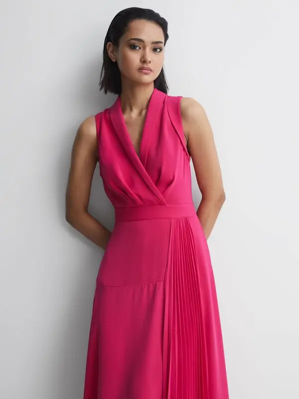 claire pleated fitted midi dress Claire Pleated Fitted Midi Dress