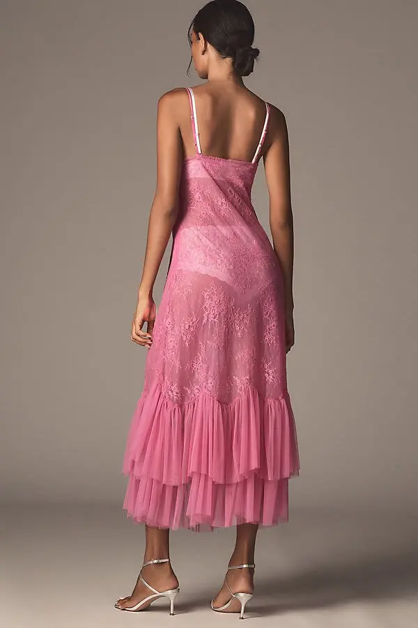 let me be sheer lace midi dress Let Me Be Sheer Pintuck Midi Dress