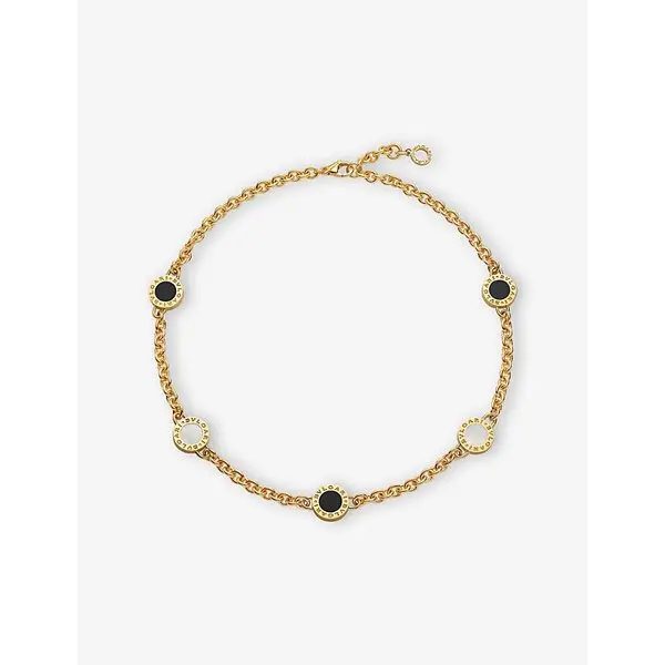 BVLGARI 18ct Yellow-gold, Mother-of-pearl And Onyx Necklace - Yellow Gold