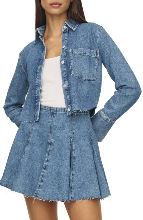 Warp + Weft High-low Crop Denim Shacket