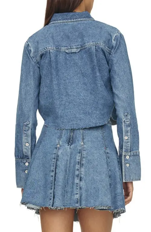 Warp + Weft High-low Crop Denim Shacket