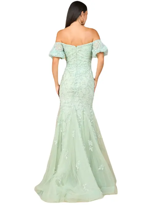 LARA NEW YORK Lace Mermaid Dress - Sage