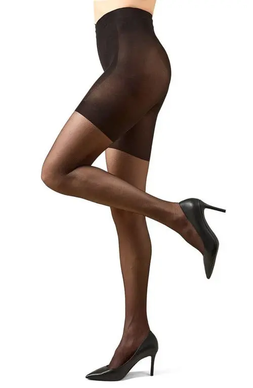 MEMOI Ultra Bare Micro Net Tights - Black