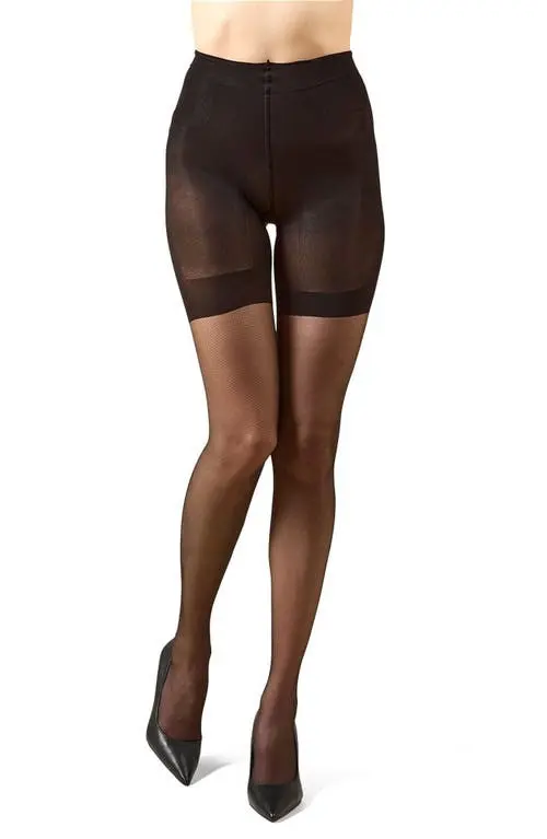 MEMOI Ultra Bare Micro Net Tights - Black