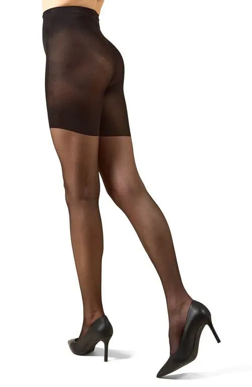 MEMOI Ultra Bare Micro Net Tights - Black
