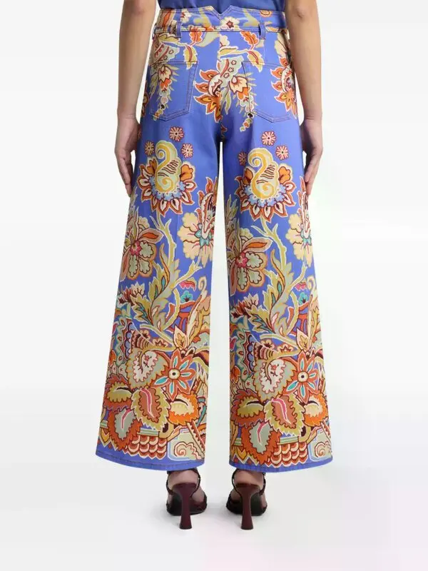 Etro Printed Belted Trousers