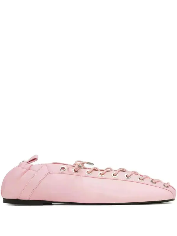 GANNI Lace-up Ballerina Flats - Purple