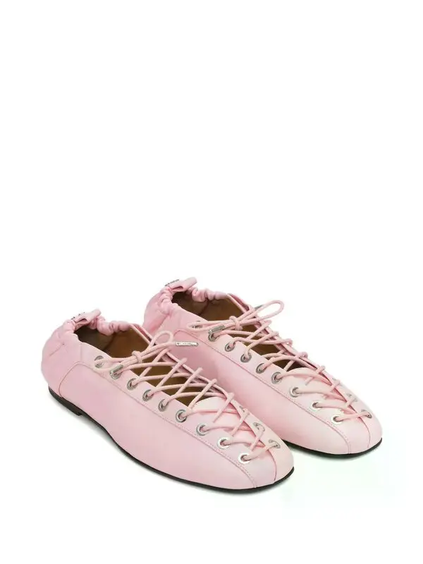 GANNI Lace-up Ballerina Flats - Purple