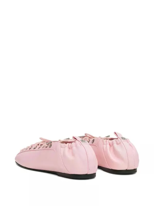 GANNI Lace-up Ballerina Flats - Purple