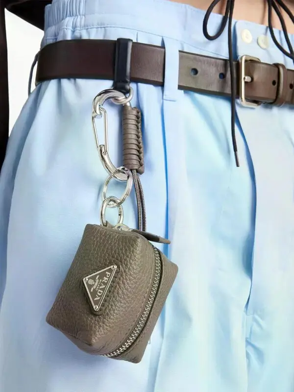 Prada Leather Bag Charm - Grey