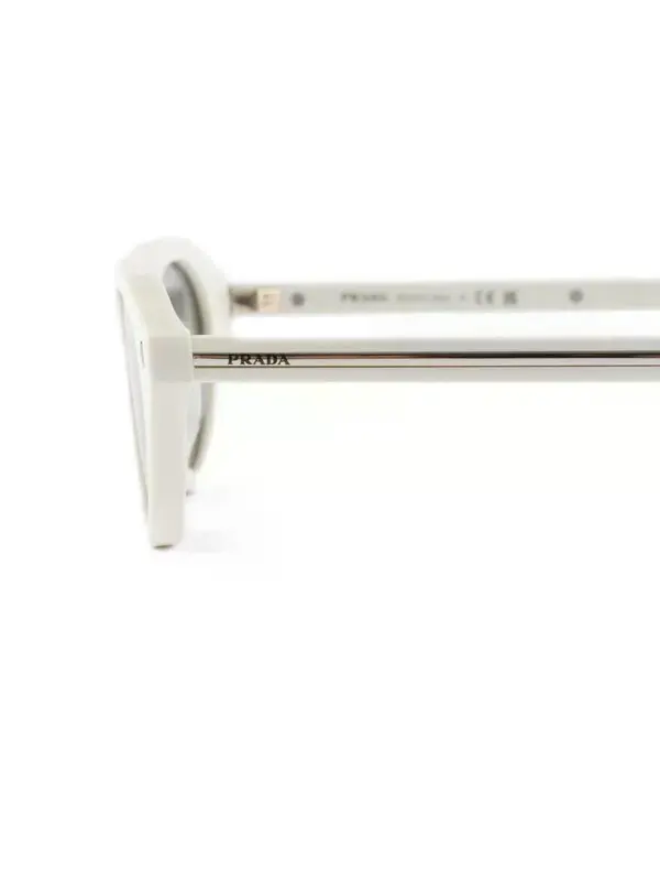 Prada Oval Frame Sunglasses - White