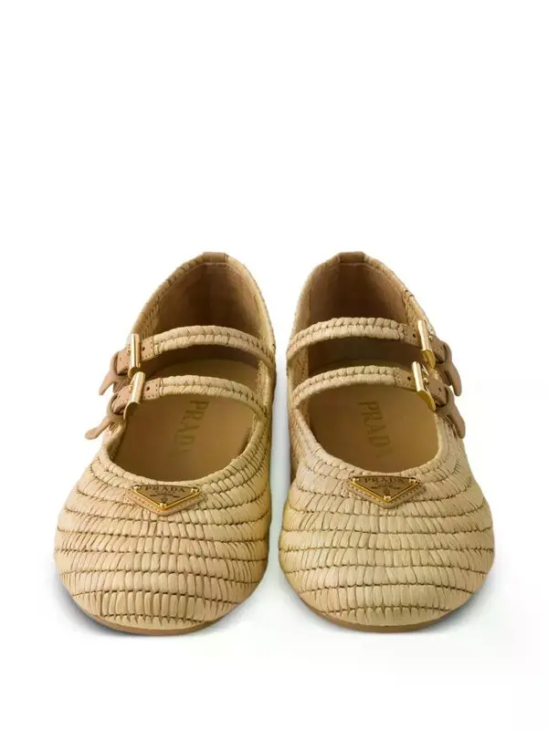 Prada Crochet Ballet Flats - Neutrals