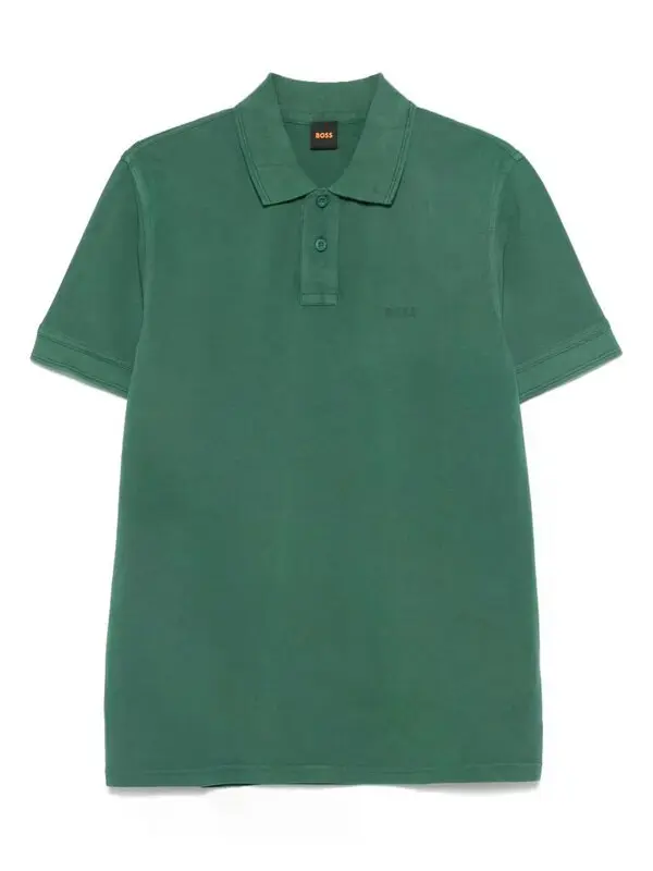 BOSS Logo-embroidered Piqué Polo Shirt - Green