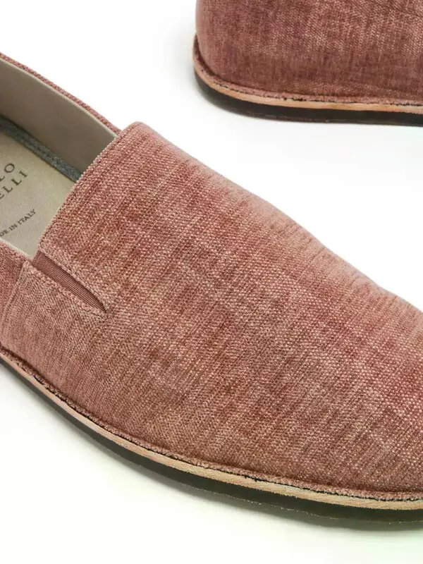 Brunello Cucinelli Round-toe Canvas Loafers