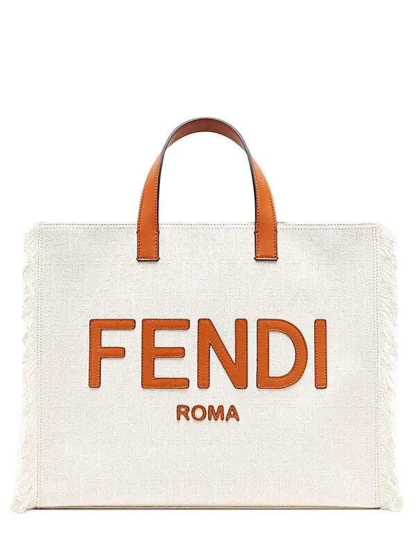 Fendi Leather Tote Bag - White