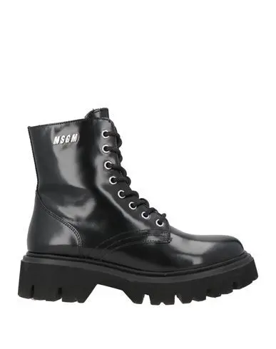 MSGM Leather Ankle Combat Boots