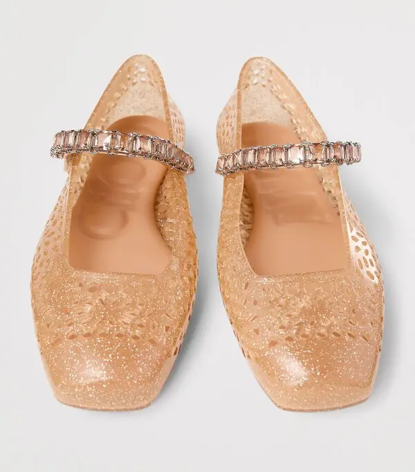 JIMMY CHOO Jelly Ballet Flats - Beige