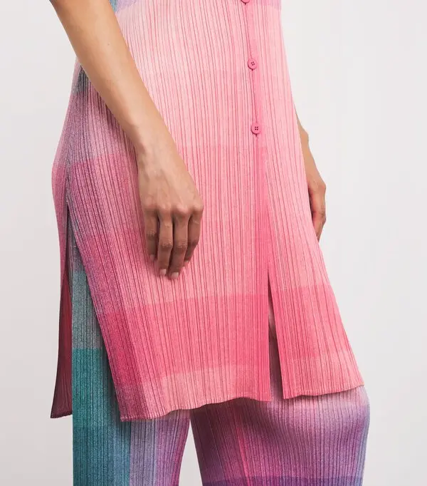 PLEATS PLEASE PHOTON 長袖トップス(PINK) Issey Miyake Longline Photon Shirt - Pink - 30% Off | Editorialist