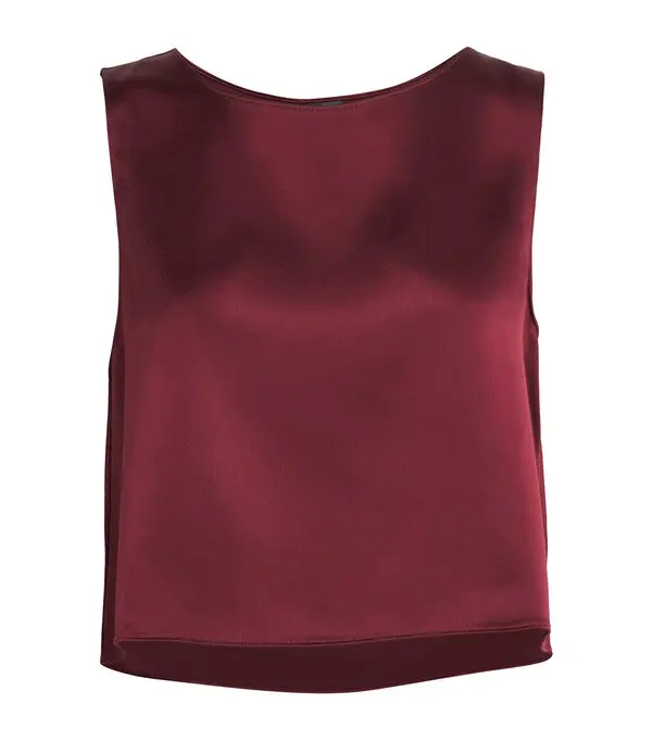 LESET Satin Tank Top - Burgundy