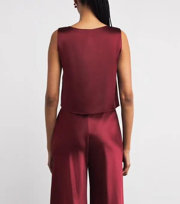 LESET Satin Tank Top - Burgundy