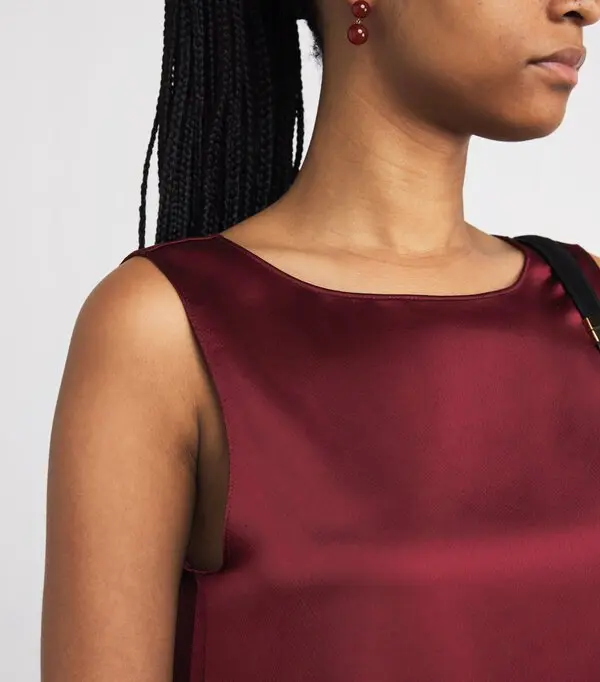 LESET Satin Tank Top - Burgundy
