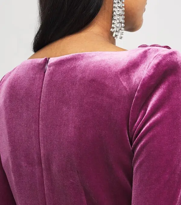 Alex Perry Velvet Draped Midi Dress
