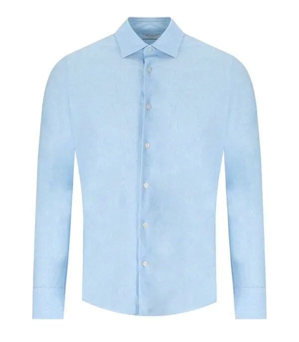 ARCHIVIUM Linen Effect Shirt - Light Blue