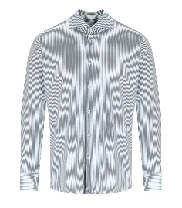 ARCHIVIUM And Blue Oxford Effect Shirt - White