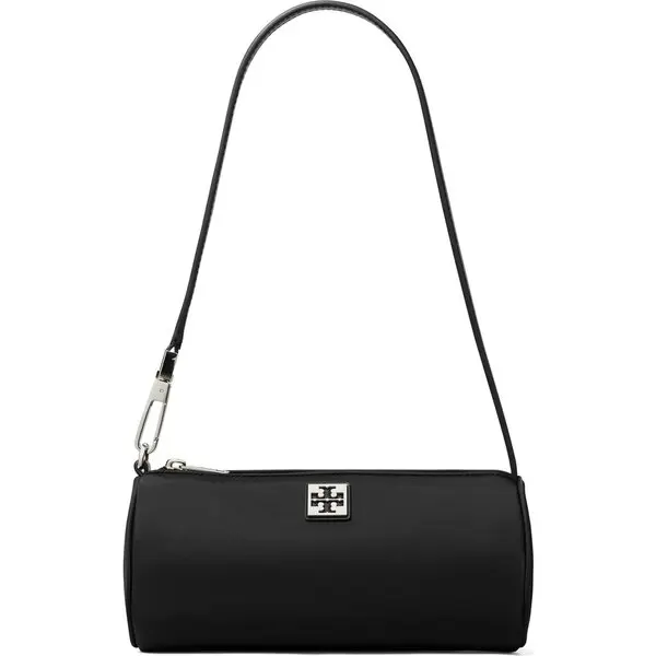 Tory Burch Virginia Nylon Cylinder Shoulder Bag - Black