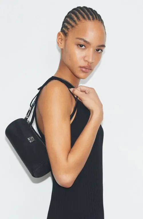 Tory Burch Virginia Nylon Cylinder Shoulder Bag - Black