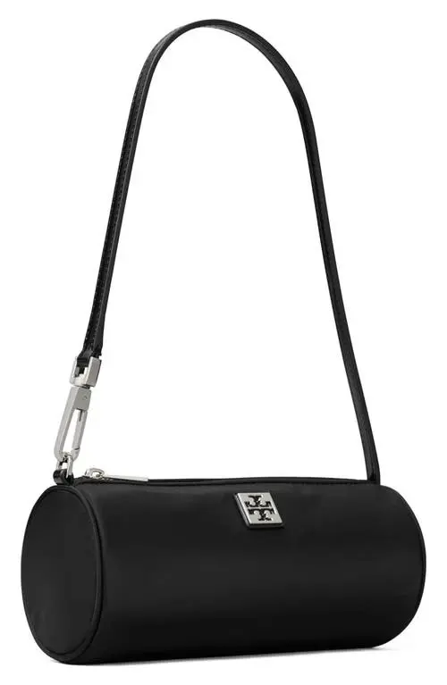 Tory Burch Virginia Nylon Cylinder Shoulder Bag - Black