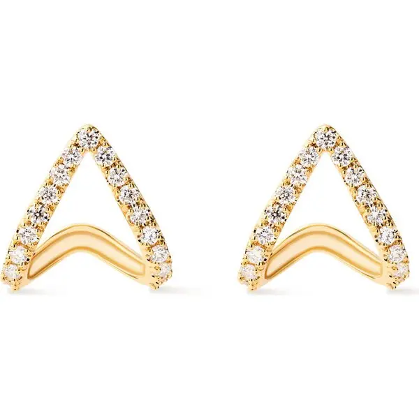 ANA LUISA Solid Diamond Velora Huggie Studs - Gold