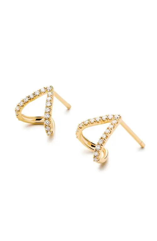 ANA LUISA Solid Diamond Velora Huggie Studs