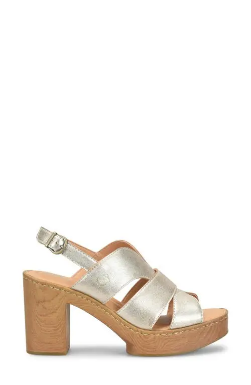 BØRN Nassau Slingback Platform Sandal - Light Gold Metallic