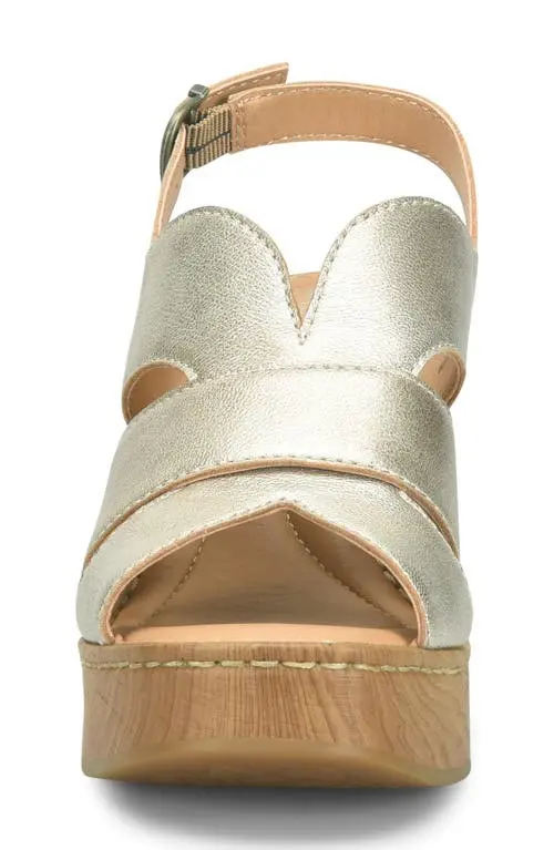 BØRN Nassau Slingback Platform Sandal - Light Gold Metallic